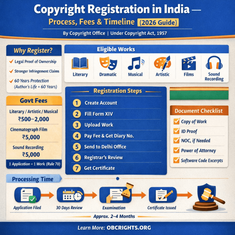 Copyright Registration in India 2026 – Online Process, Fees